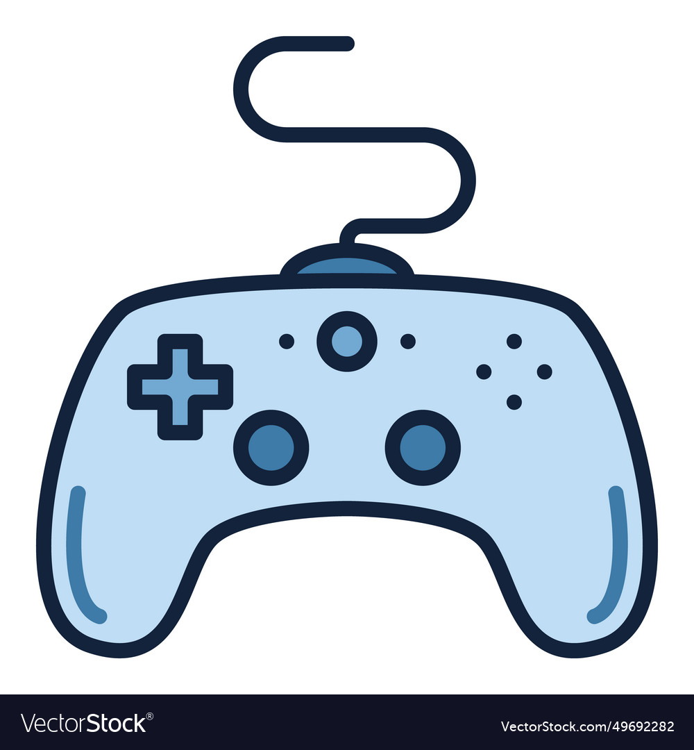 Computer Gamepad Gamer Controlling Device Colored Vector Image