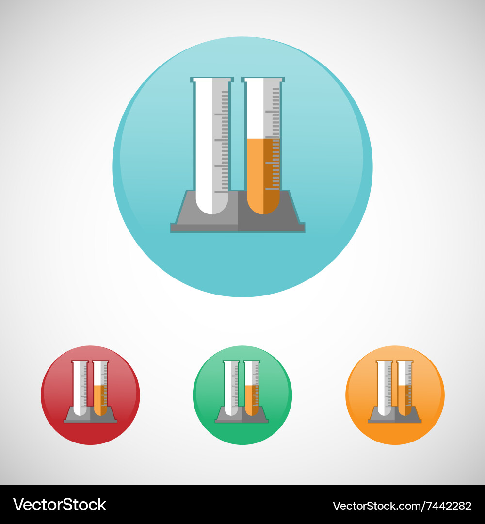 Glass test tube icon set Royalty Free Vector Image