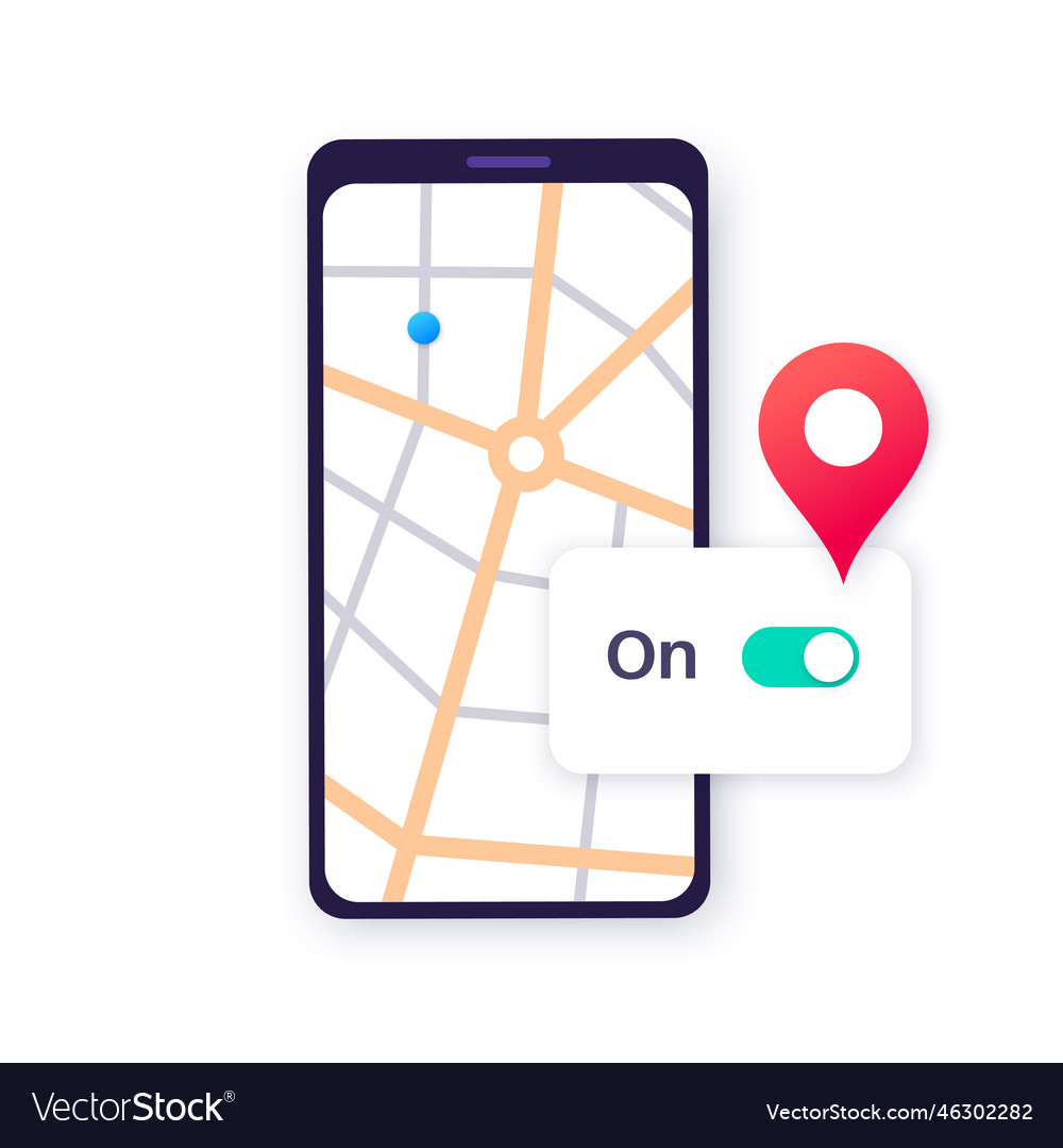 Gps activation toggle Royalty Free Vector Image