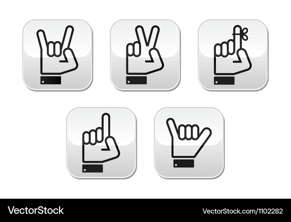 Hand gestures signals and signs Royalty Free Vector Image