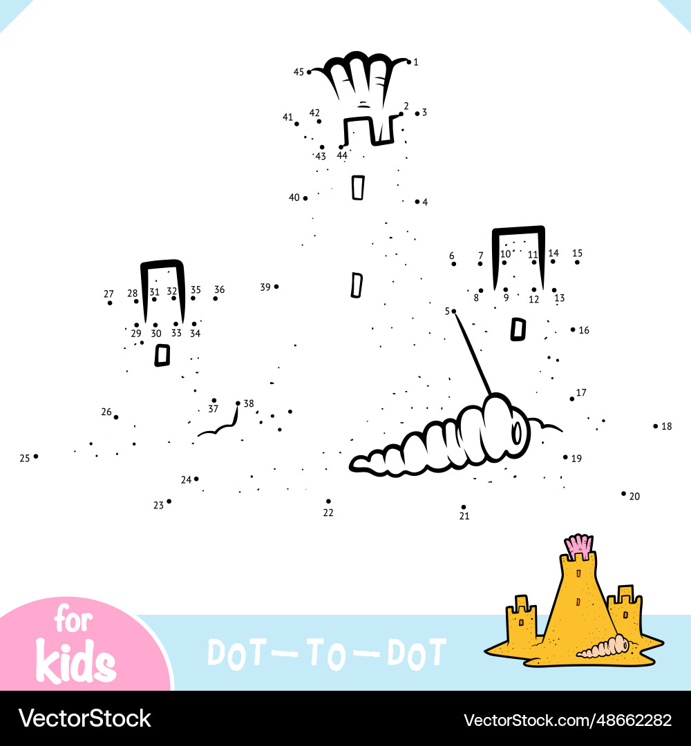 Numbers game education dot to for kids Royalty Free Vector