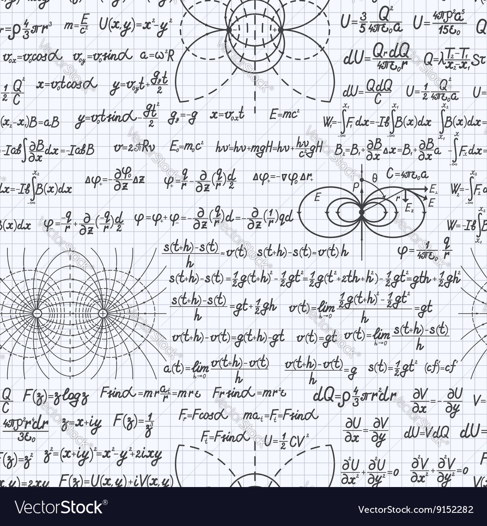 Physics seamless pattern backdrop notebook Vector Image