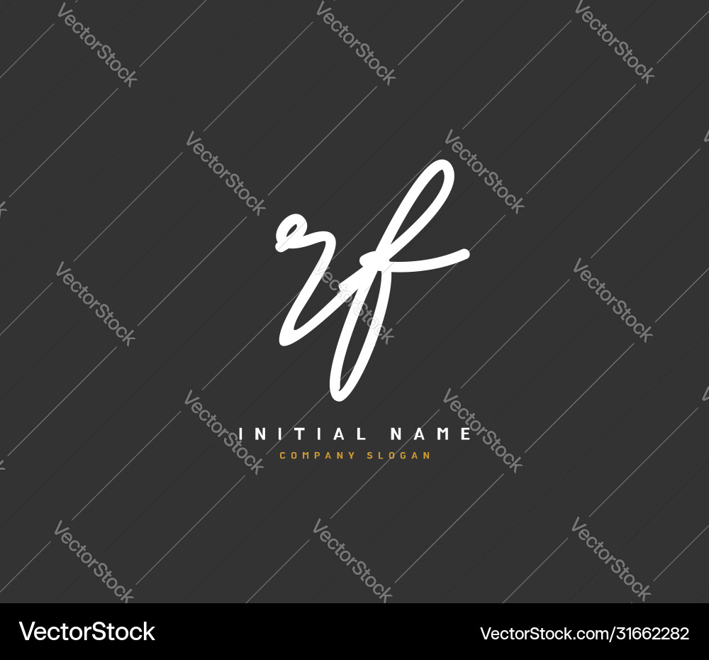 R f rf beauty initial logo handwriting Royalty Free Vector