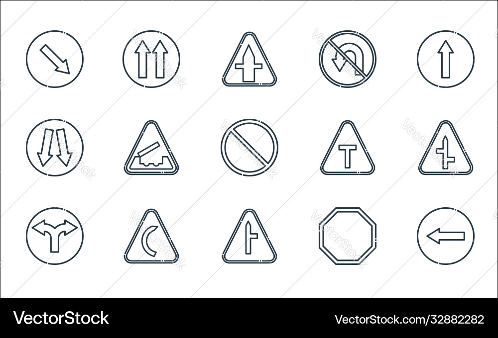 Signaling line icons linear set quality line set Vector Image