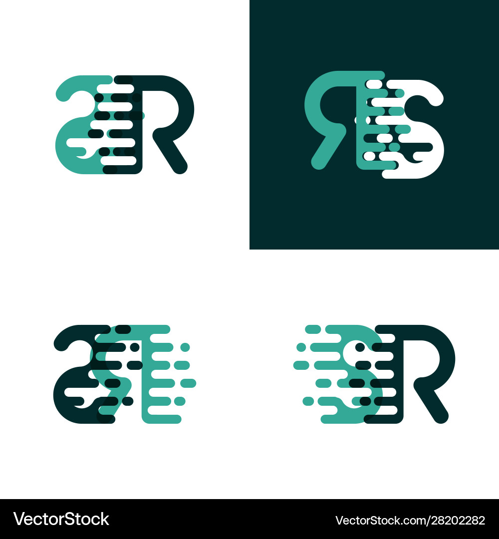 Sr letters logo with accent speed in light green Vector Image