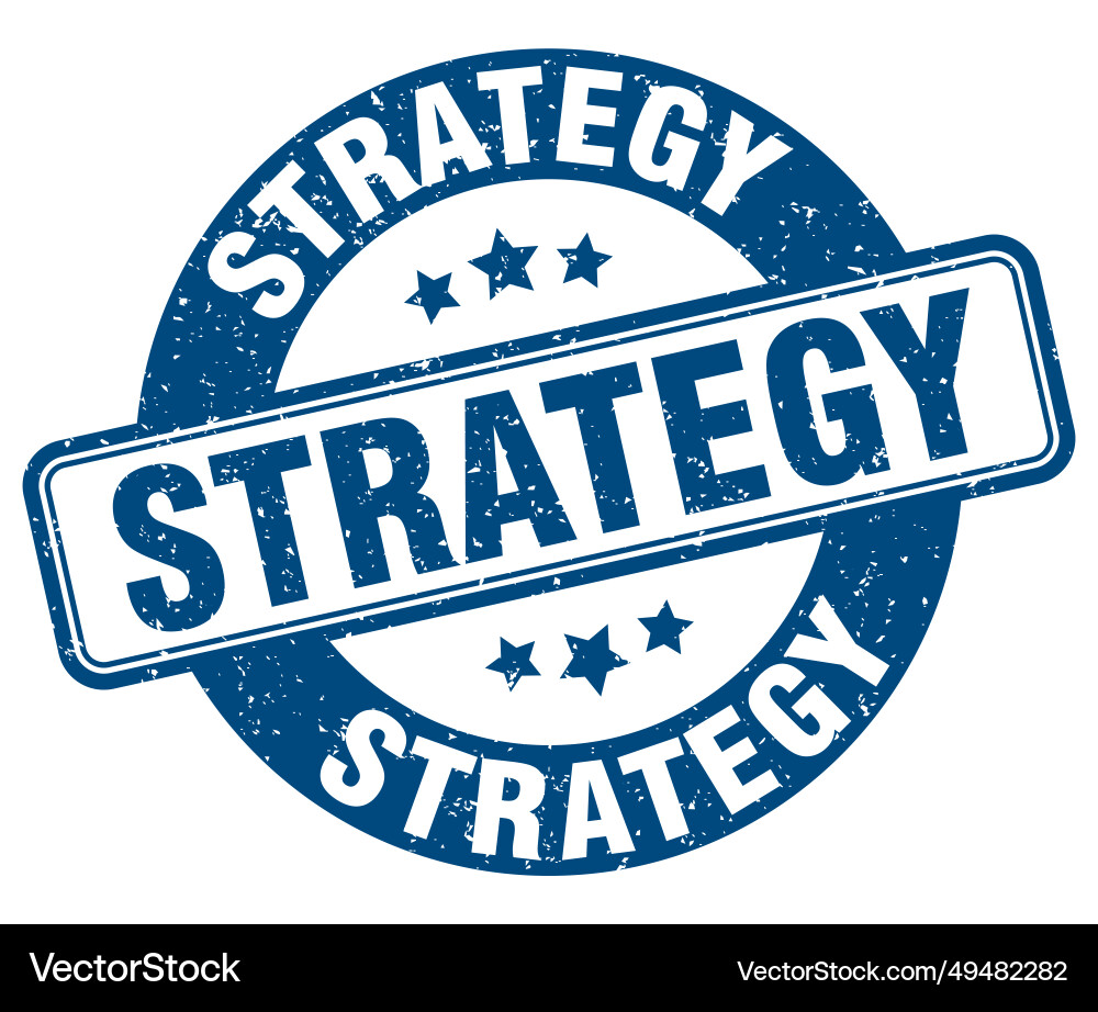 Strategy stamp label round grunge sign Royalty Free Vector
