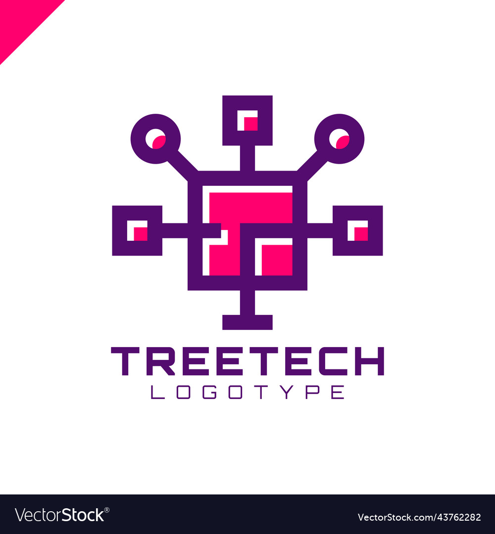 Tech tree square chip integrate technology Vector Image