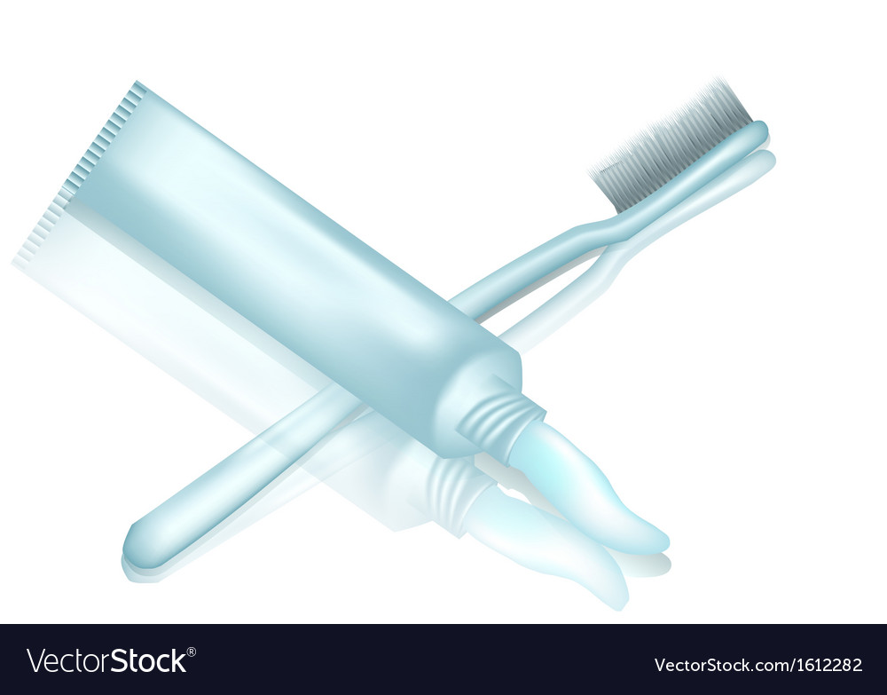 Toothbrush and toothpaste Royalty Free Vector Image