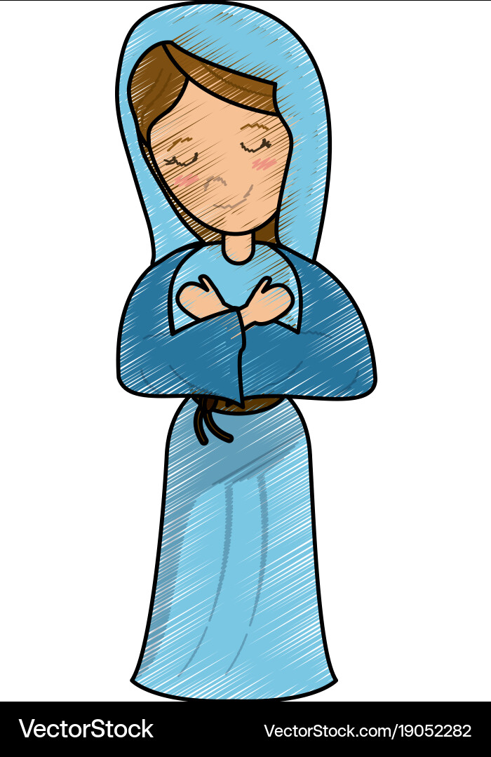 Virgin mary cartoon Royalty Free Vector Image - VectorStock