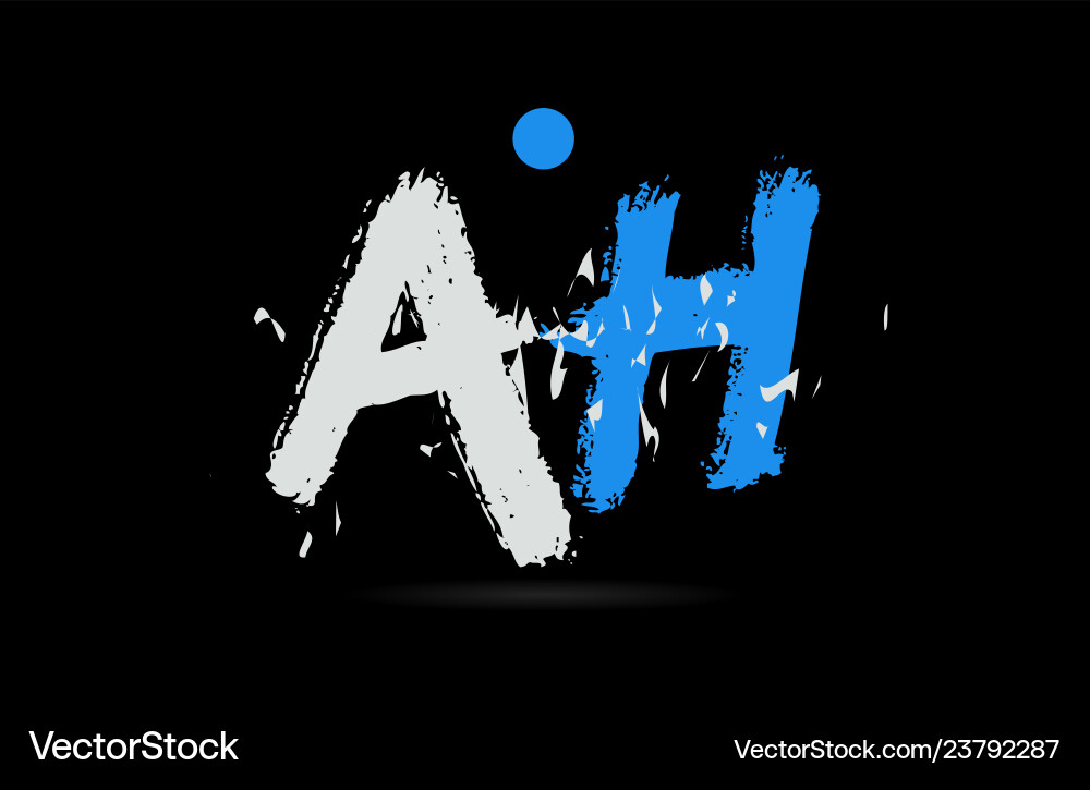 Blue white alphabet letter combination ah a h Vector Image