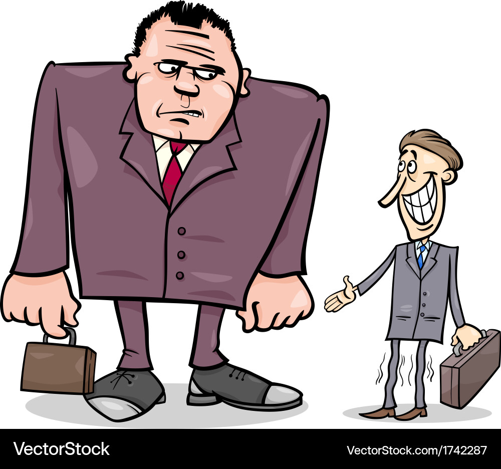 Businessmen big and thin cartoon Royalty Free Vector Image