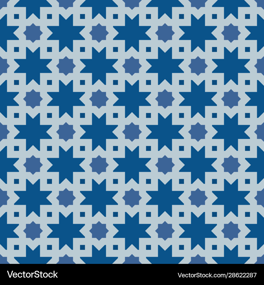 Classic blue moorish seamless ornament Royalty Free Vector