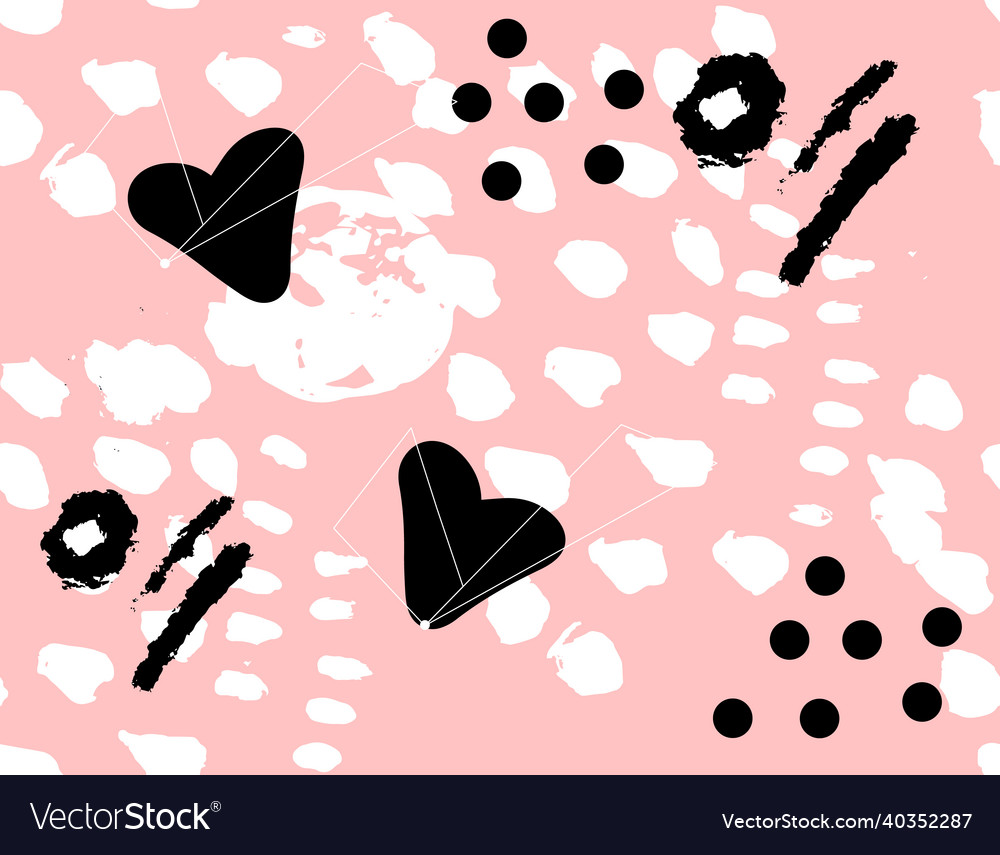 Cute pink abstract seamless pattern with hand Vector Image