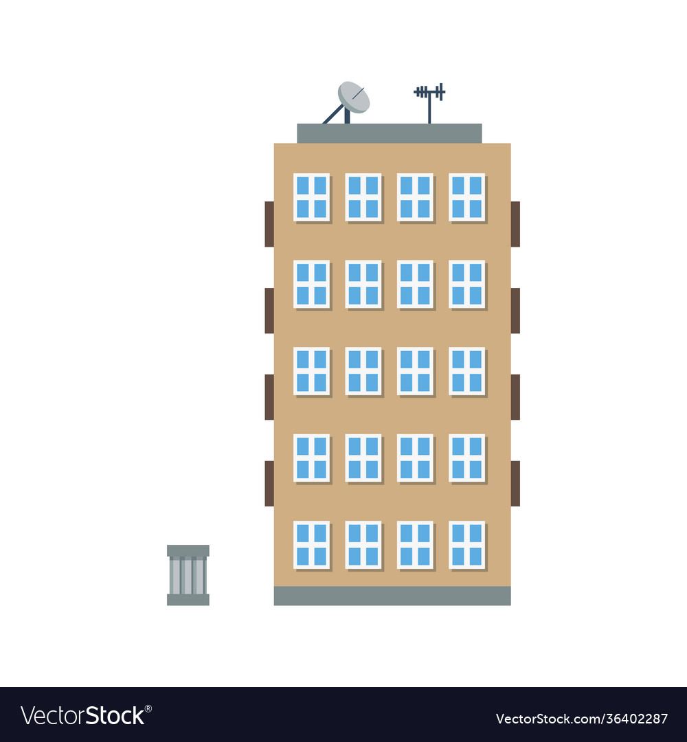 Flat building Royalty Free Vector Image - VectorStock