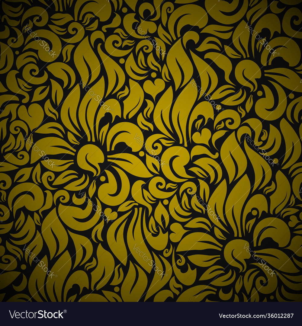 Gold seamless floral background Royalty Free Vector Image