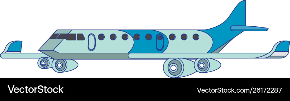 Jet airplane aircraft sideview isolated Royalty Free Vector