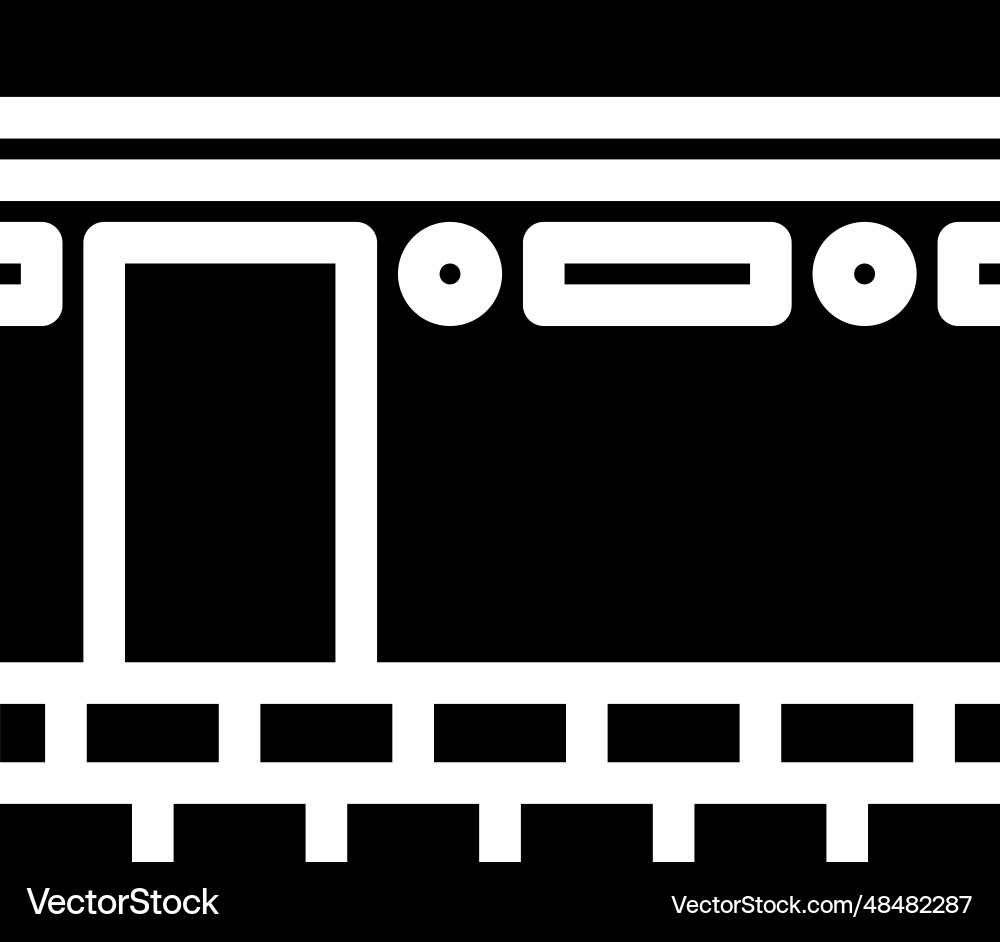 Kaaba islam muslim glyph icon Royalty Free Vector Image