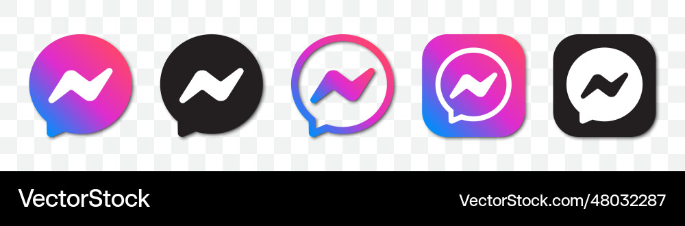 Messenger logo collection set of different Vector Image