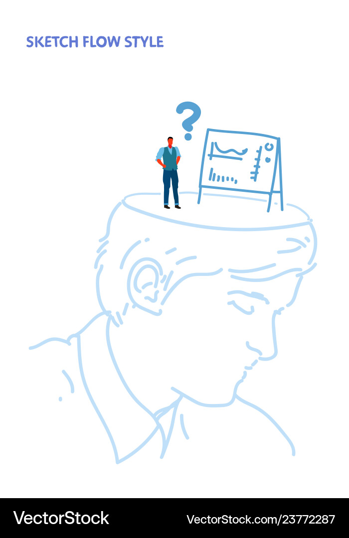 Open human head confused businessman looking Vector Image
