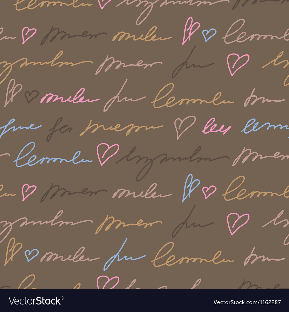 Pattern with hand writing elements Royalty Free Vector Image