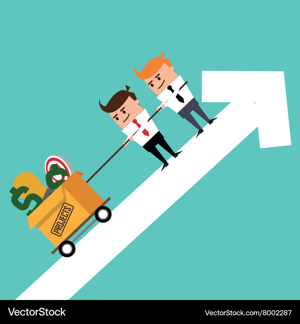 Project and strategy design businessman cartoon Vector Image