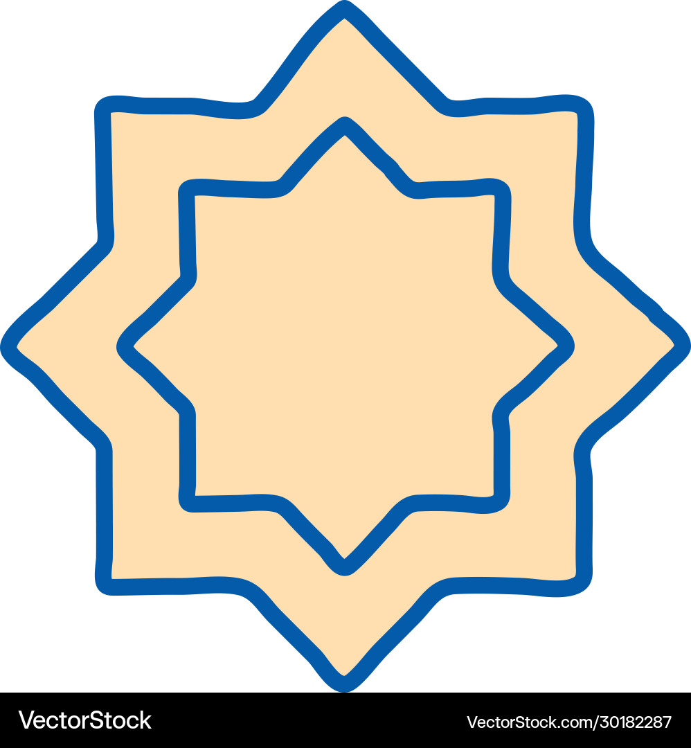 Ramadan star line and fill style icon Royalty Free Vector