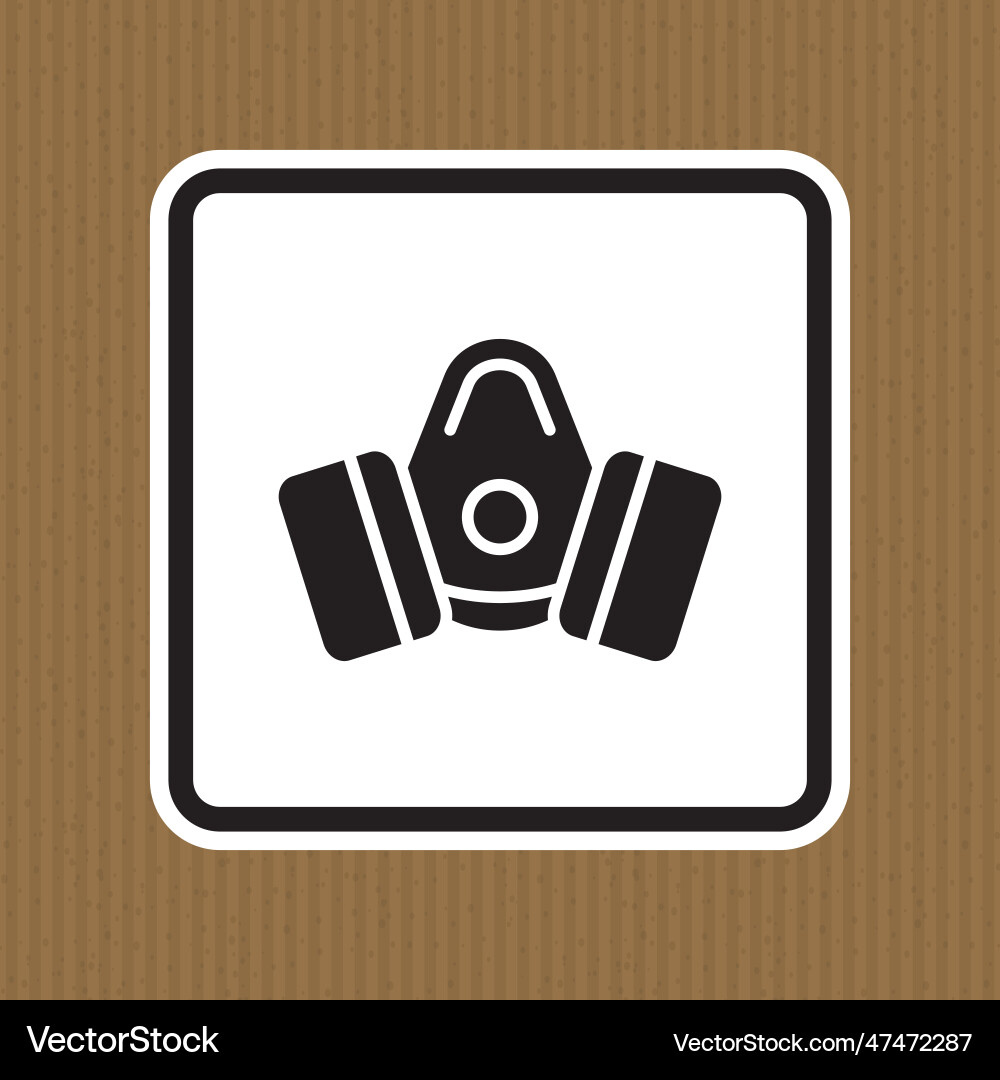 Respiratory protection required sign on white Vector Image