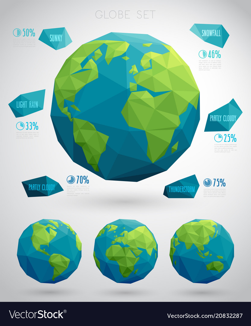 Set eco globes Royalty Free Vector Image - VectorStock