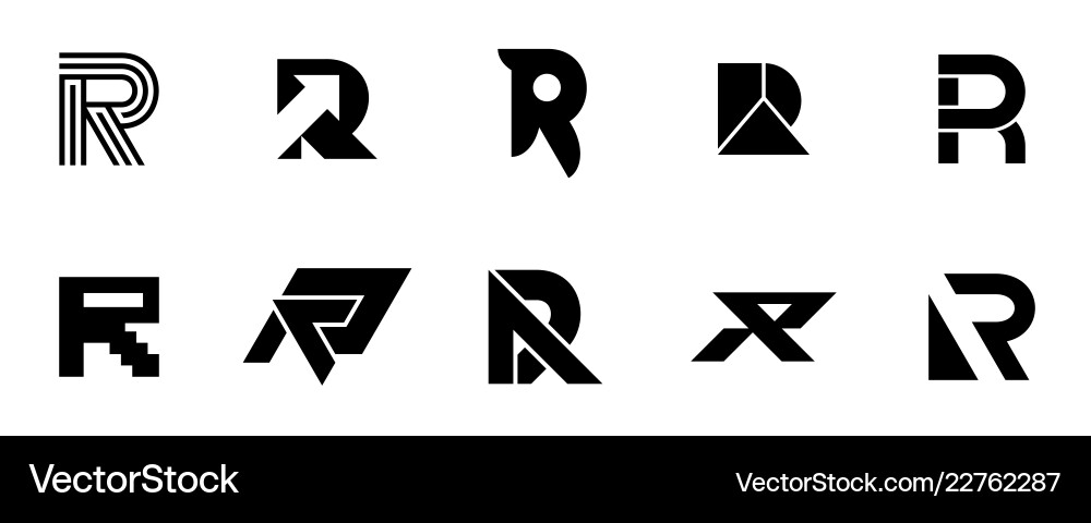 Set of letter r logo Royalty Free Vector Image