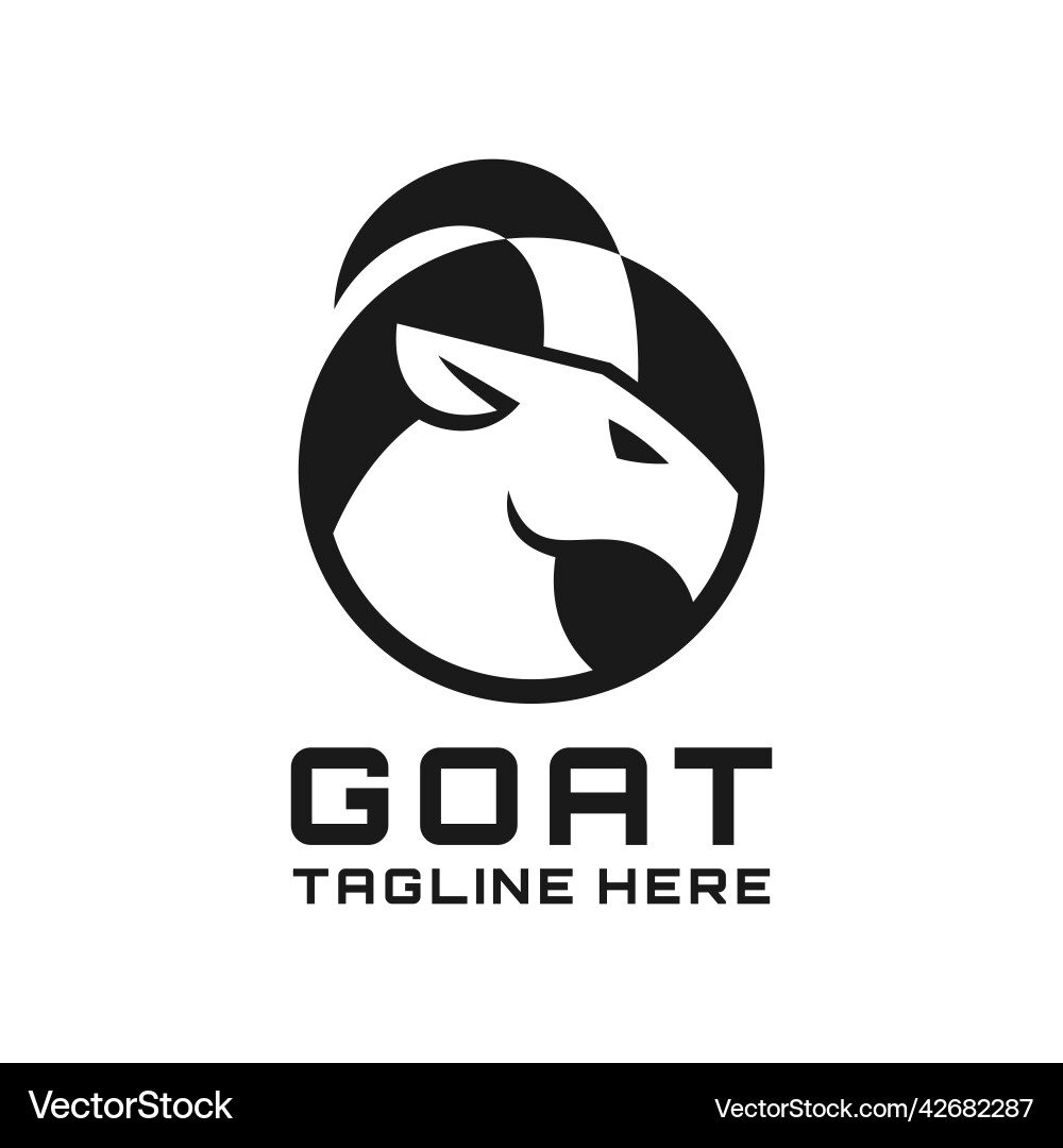 Simple goat side view logo design Royalty Free Vector Image