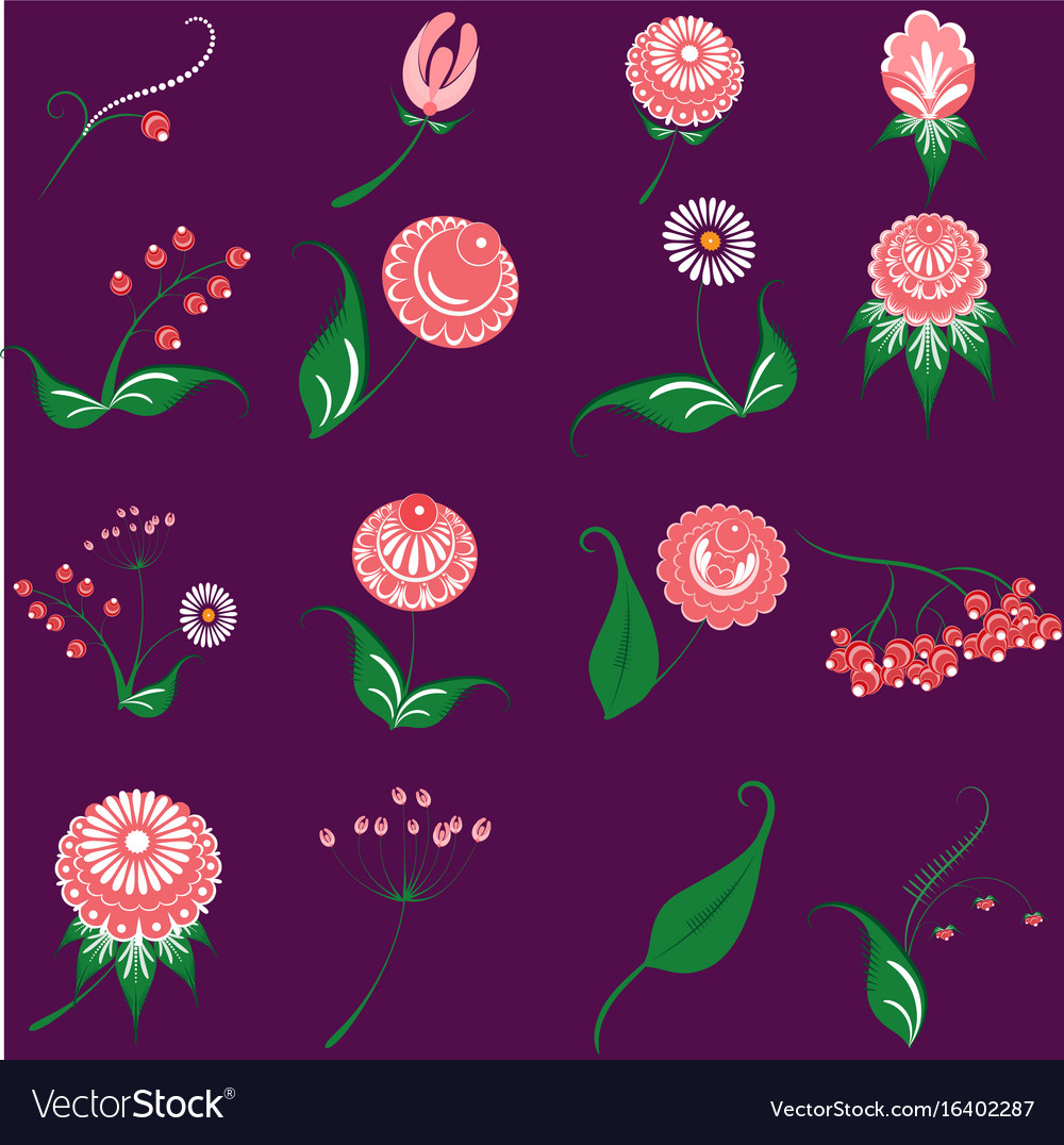Slavic folk traditional native floral ornament Vector Image