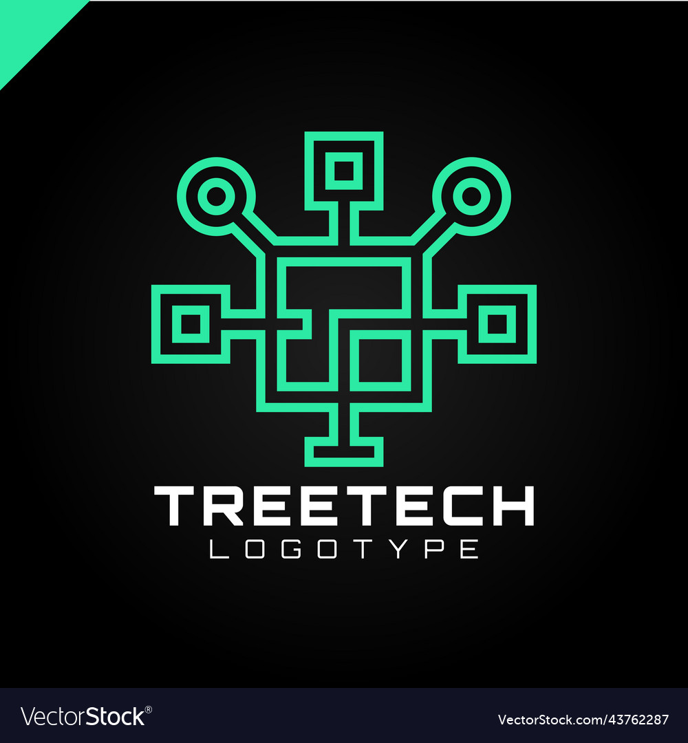 Tech tree square chip integrate technology Vector Image