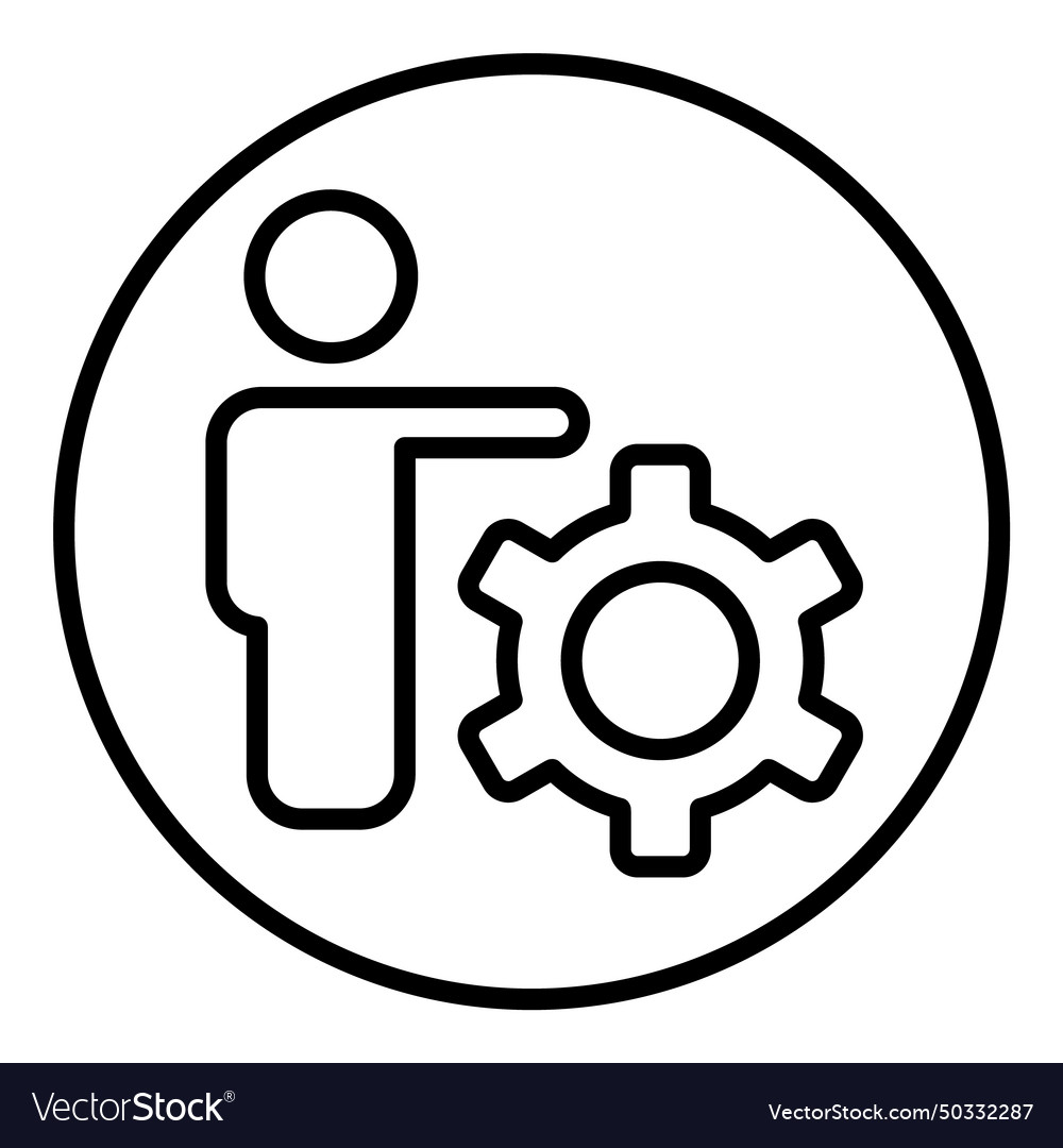 User service flat icon isolated on white Vector Image