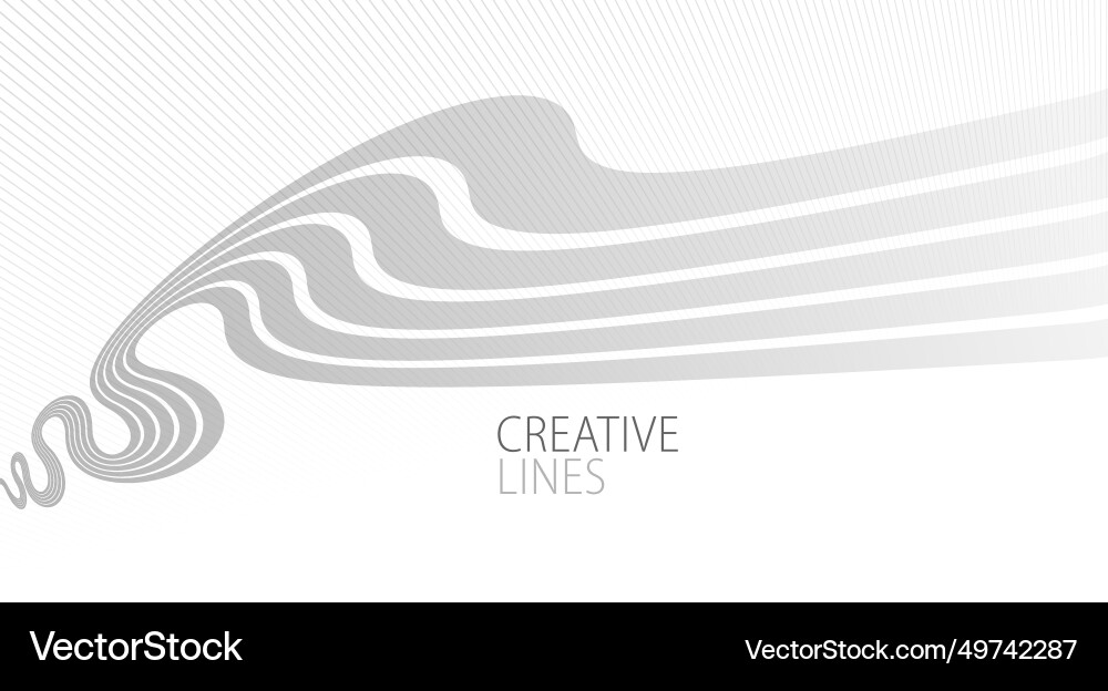 Wave lines in 3d perspective abstract background Vector Image