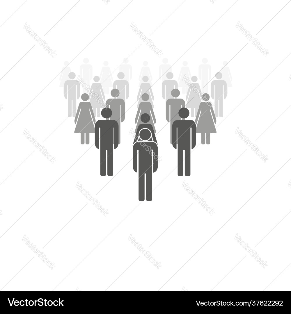 Big team with a leader icon flat style isolated Vector Image