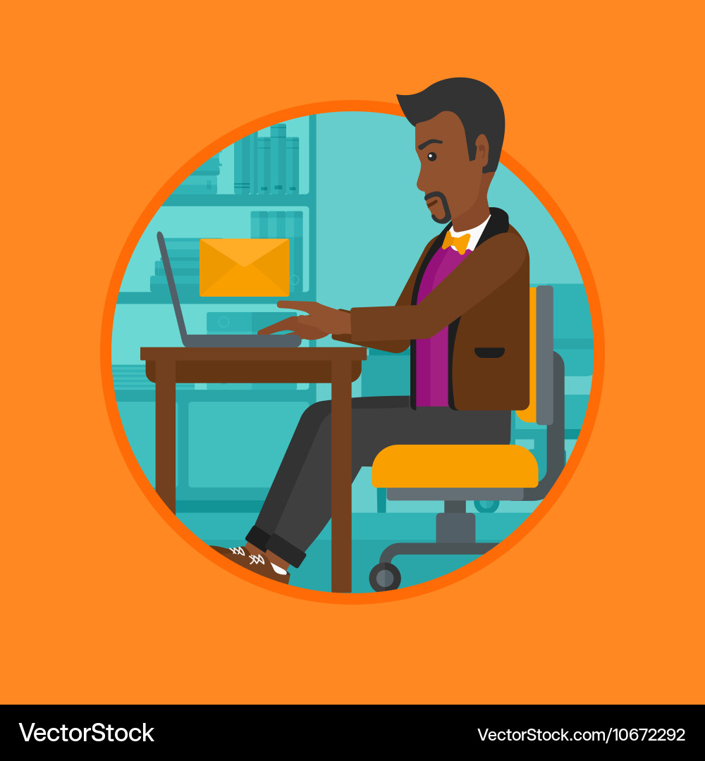 Businessman receiving or sending email Royalty Free Vector