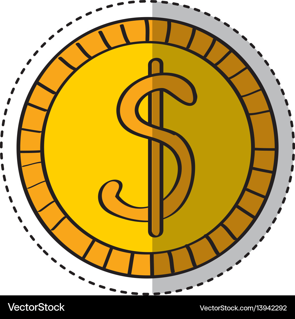 Coin money isolated icon Royalty Free Vector Image