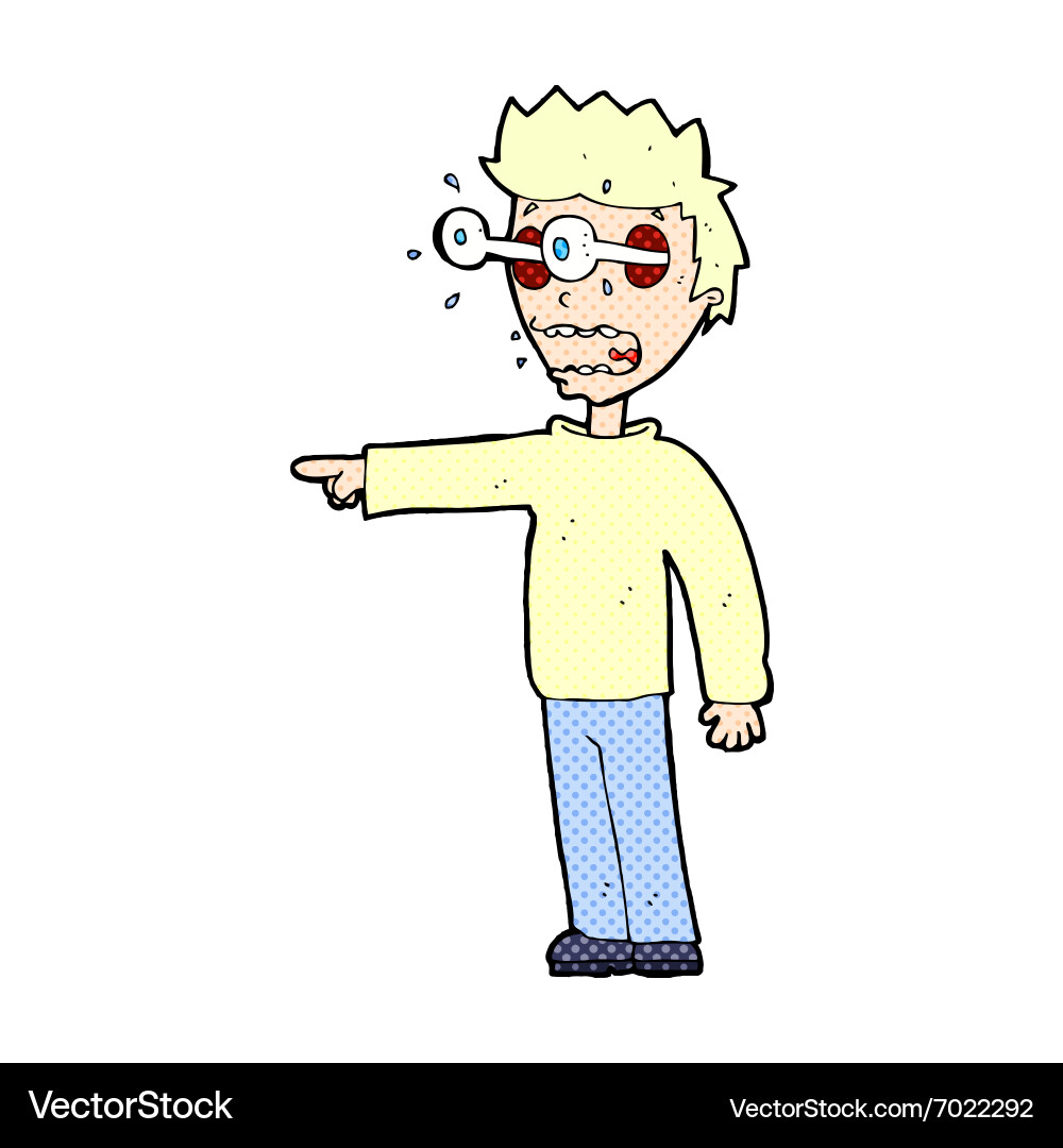 Comic cartoon man with popping out eyes Royalty Free Vector
