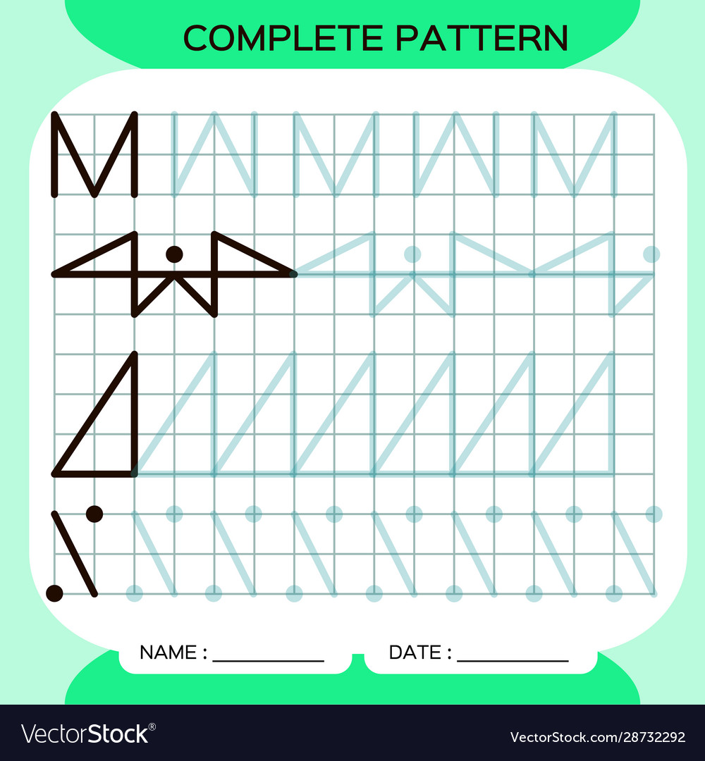 Complete pattern tracing lines activity for early Vector Image