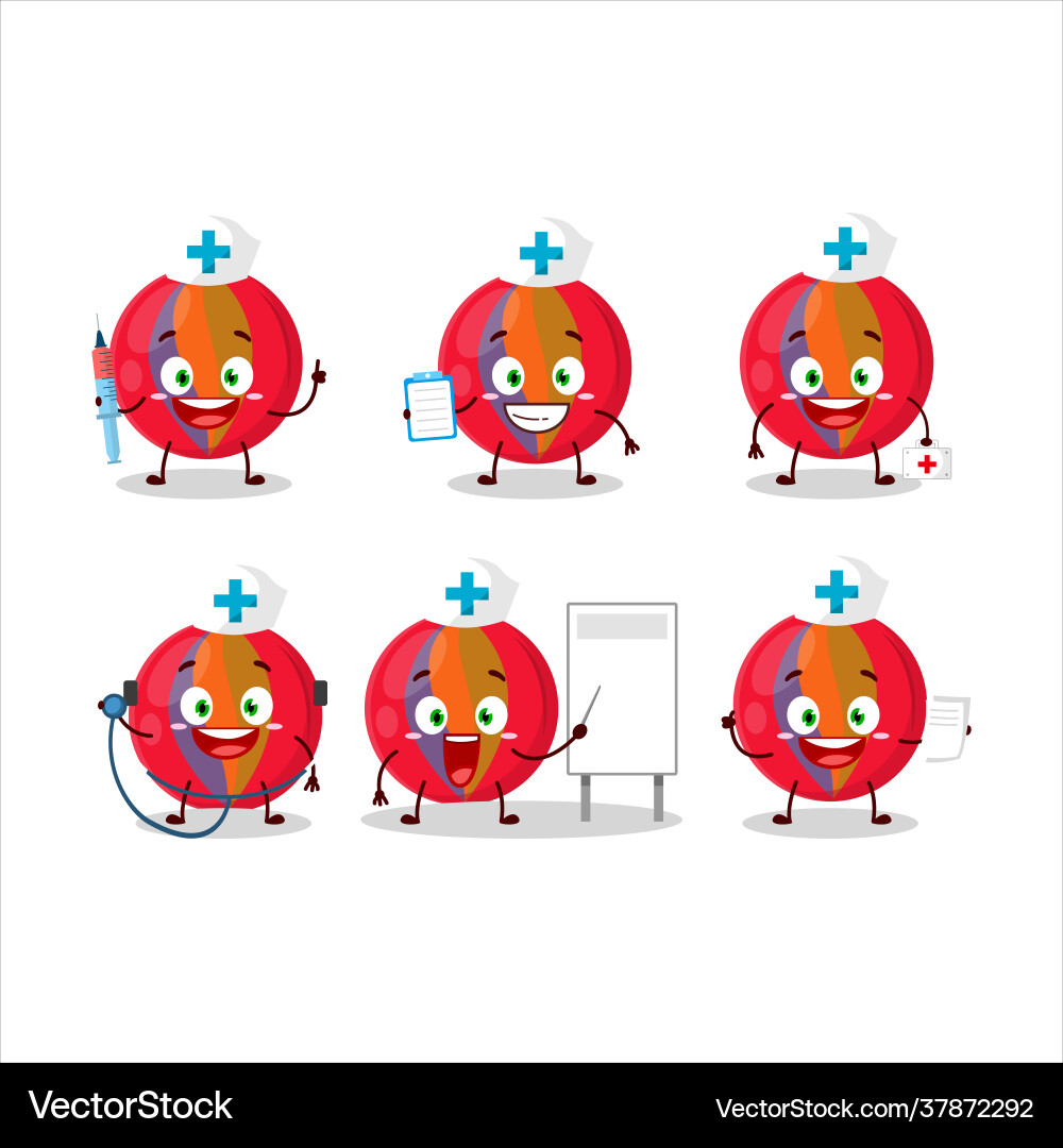 Doctor profession emoticon with red marbles Vector Image