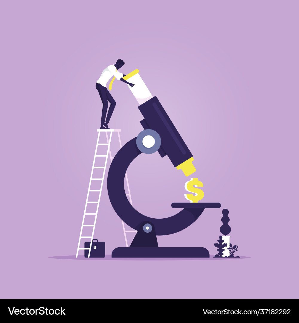 Financial research and analysis concept Royalty Free Vector
