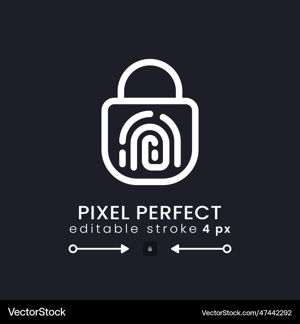 Fingerprint access white linear desktop icon Vector Image