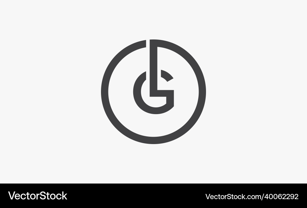 Gl or lg circle letter logo concept isolated Vector Image