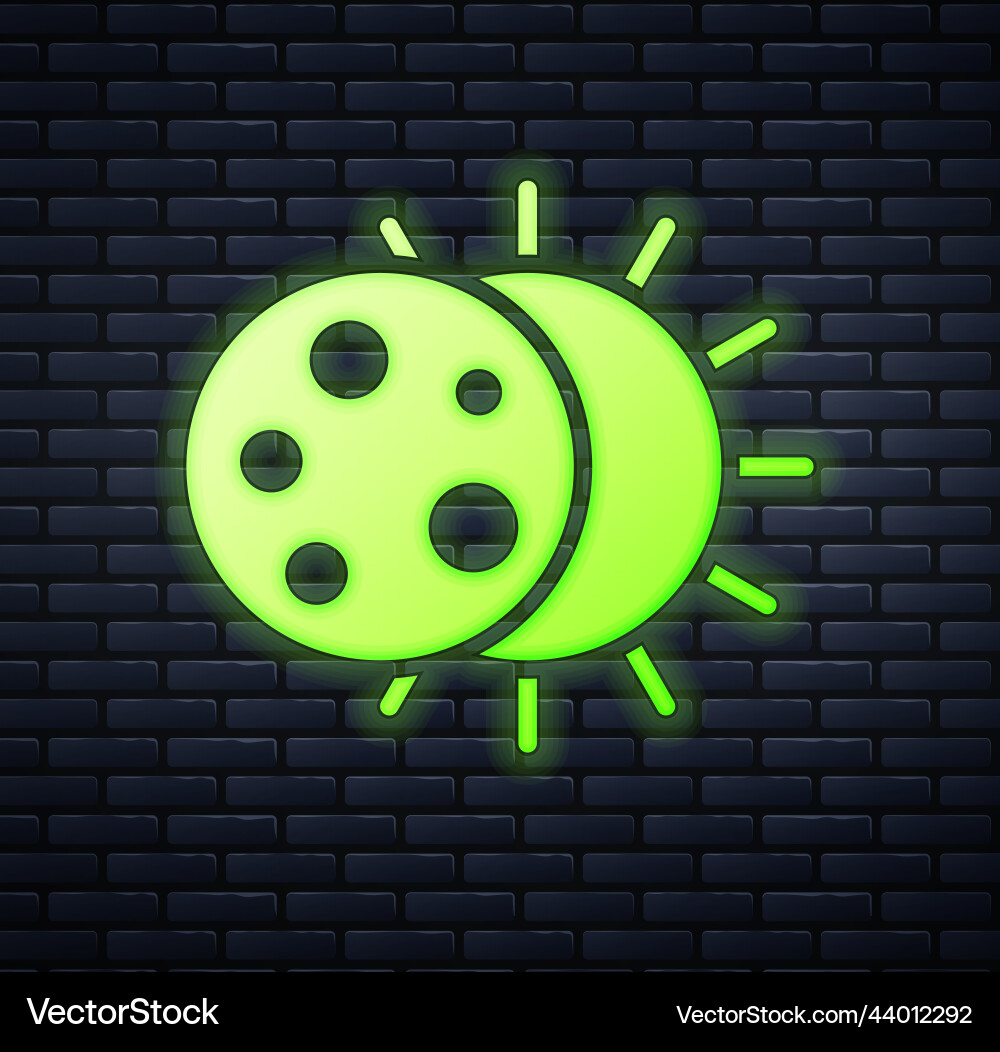 Glowing neon eclipse of the sun icon isolated Vector Image