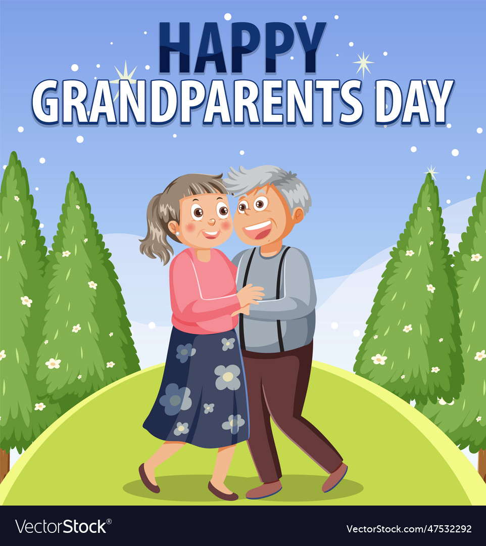 Happy grandparent day in nature background Vector Image