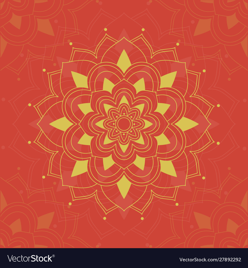 Mandala patterns on orange background Royalty Free Vector