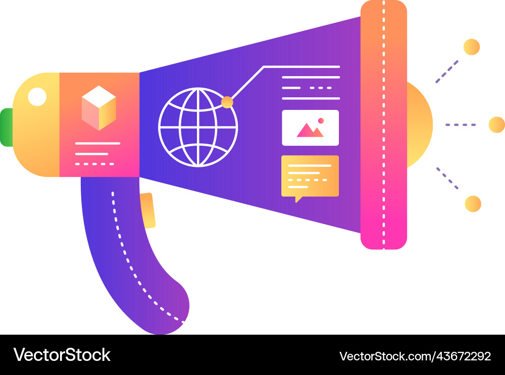 Megaphone icon advertising and promote flat Vector Image