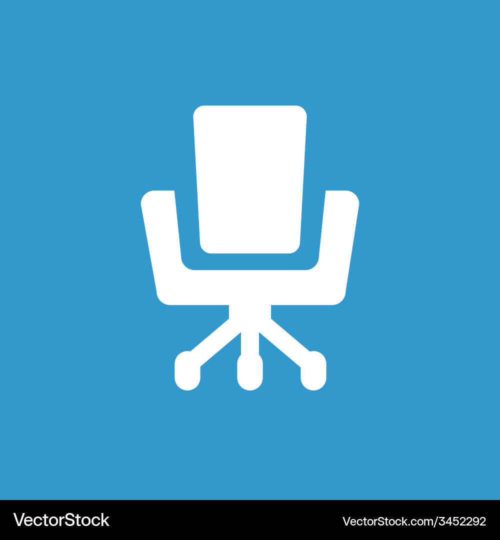 Office chair icon white on blue background Vector Image