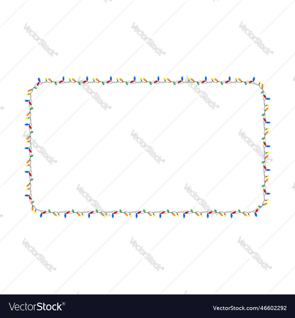 Rectangular frame with multi colored christmas Vector Image