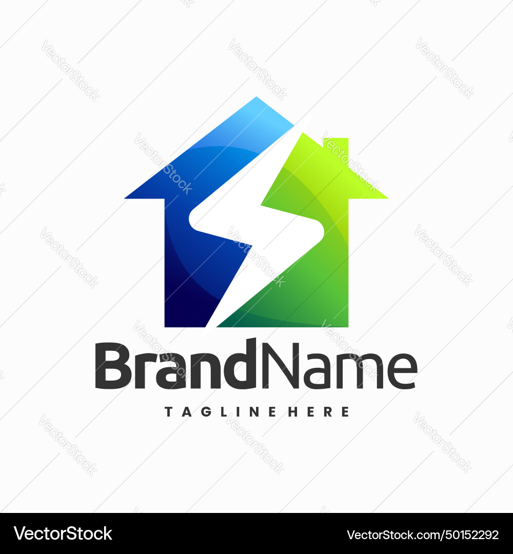 Renewable energy house logo with abstract Vector Image
